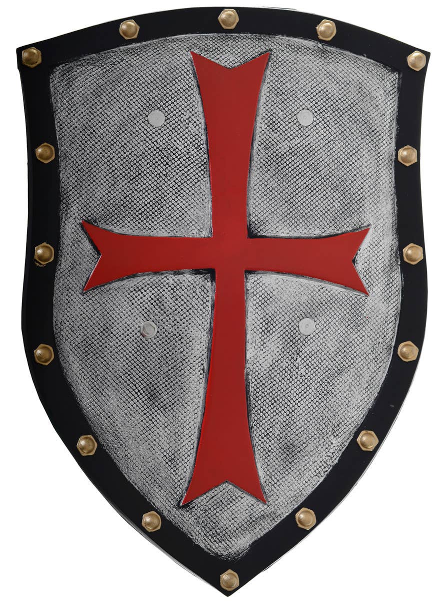 Deluxe Medieval Knight Costume Shield | Silver Battle Knight Shield
