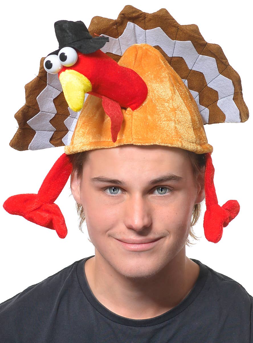 Plush Funny Christmas Turkey Hat | Thanksgiving Turkey Costume Hat
