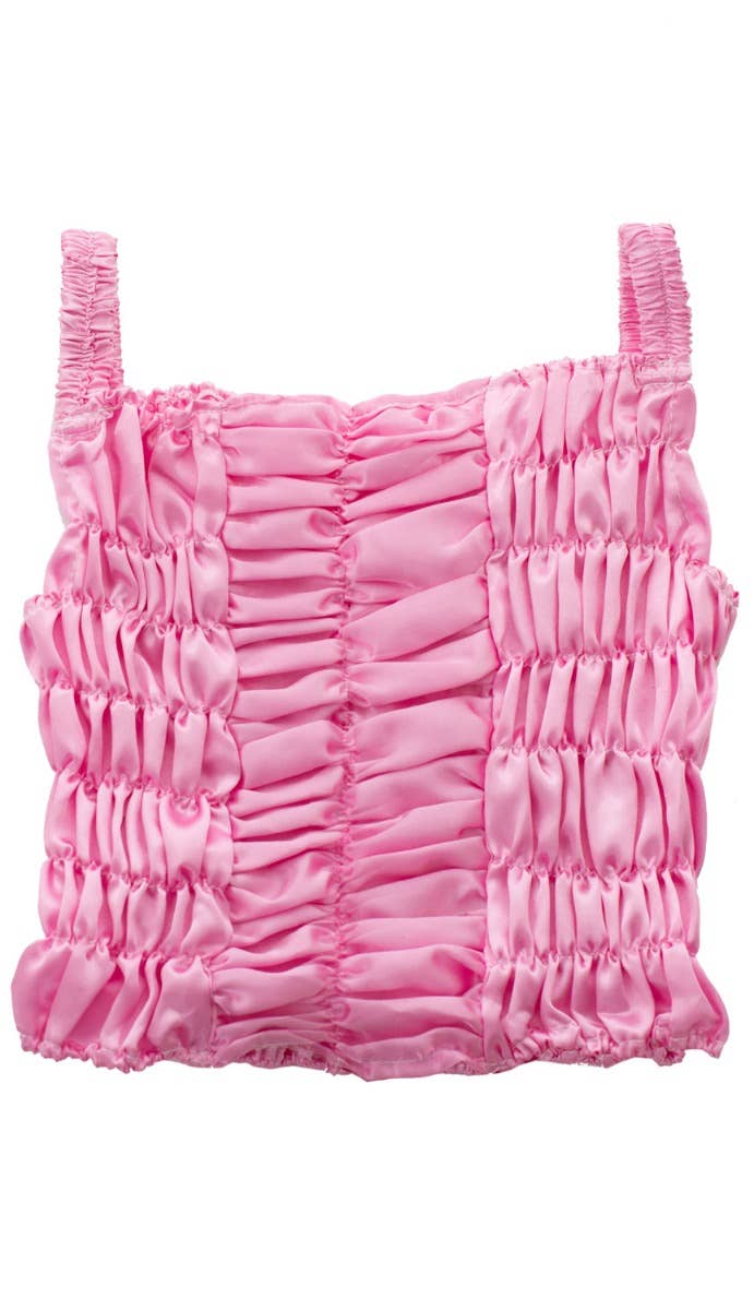 Shirred Pink Princess Girls Costume Top | Pink Satin Shirred Top