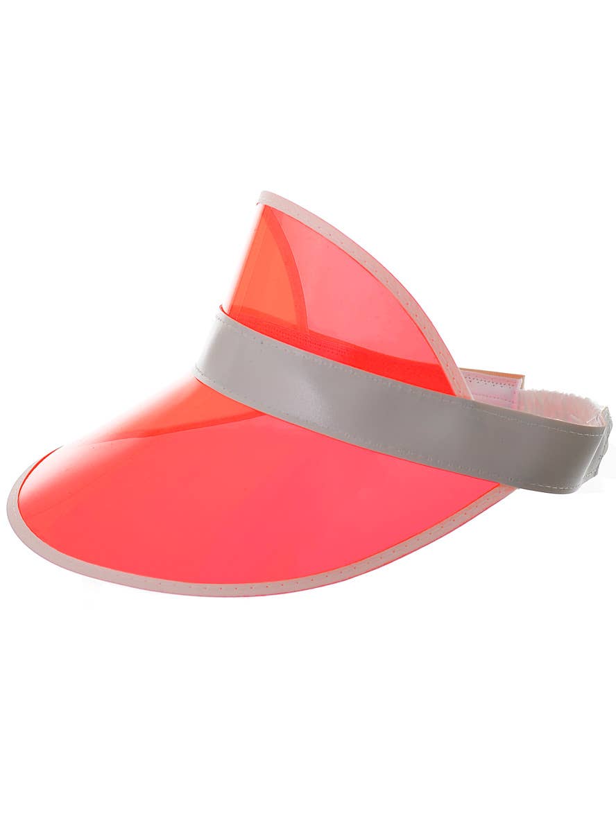 Red Visor 80s Costume Hat | Adults Red 1980s Sun Visor Costume Hat