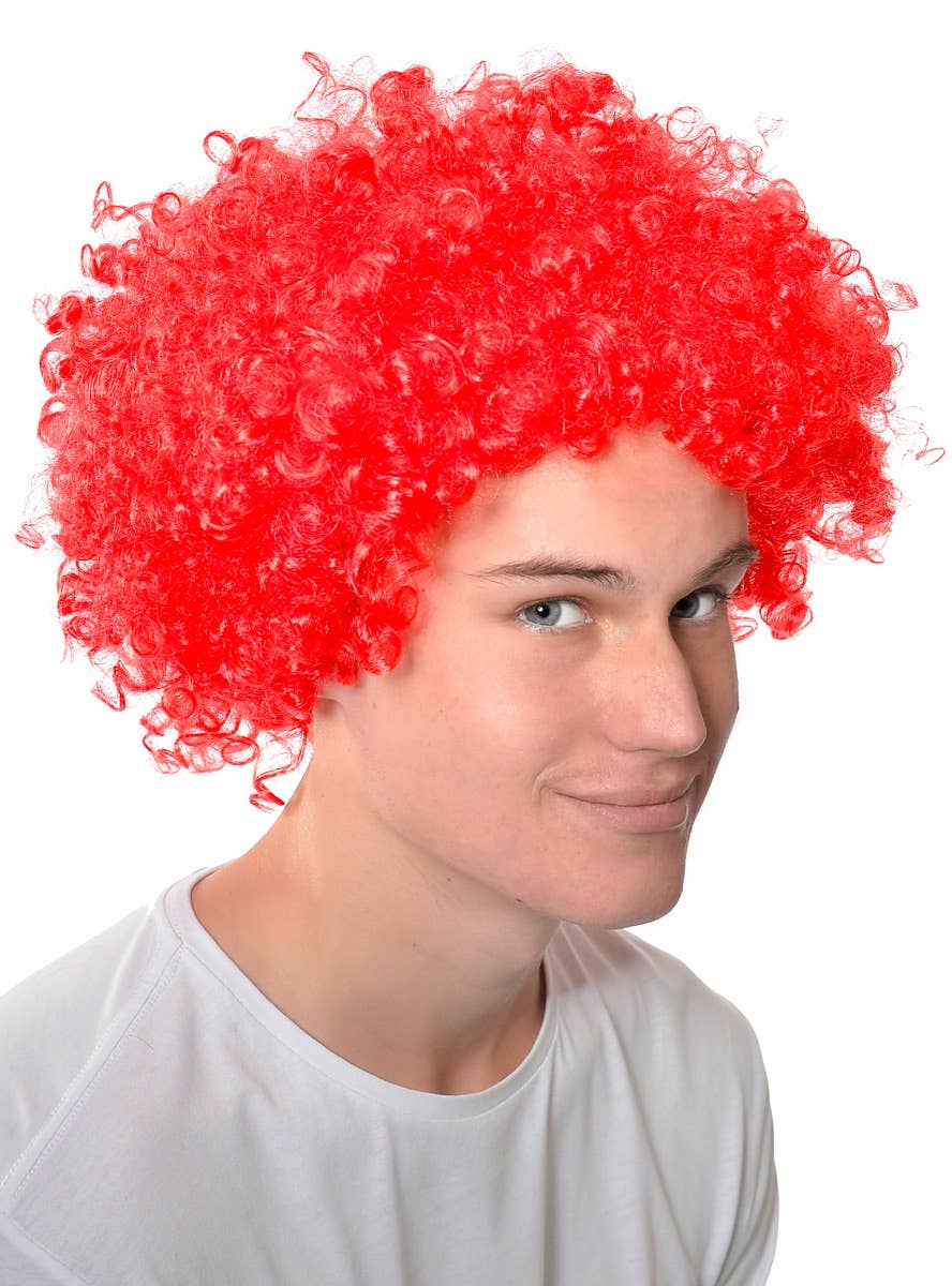 Red Curly Afro Adults Costume Wig | Afro Red Clown Wig