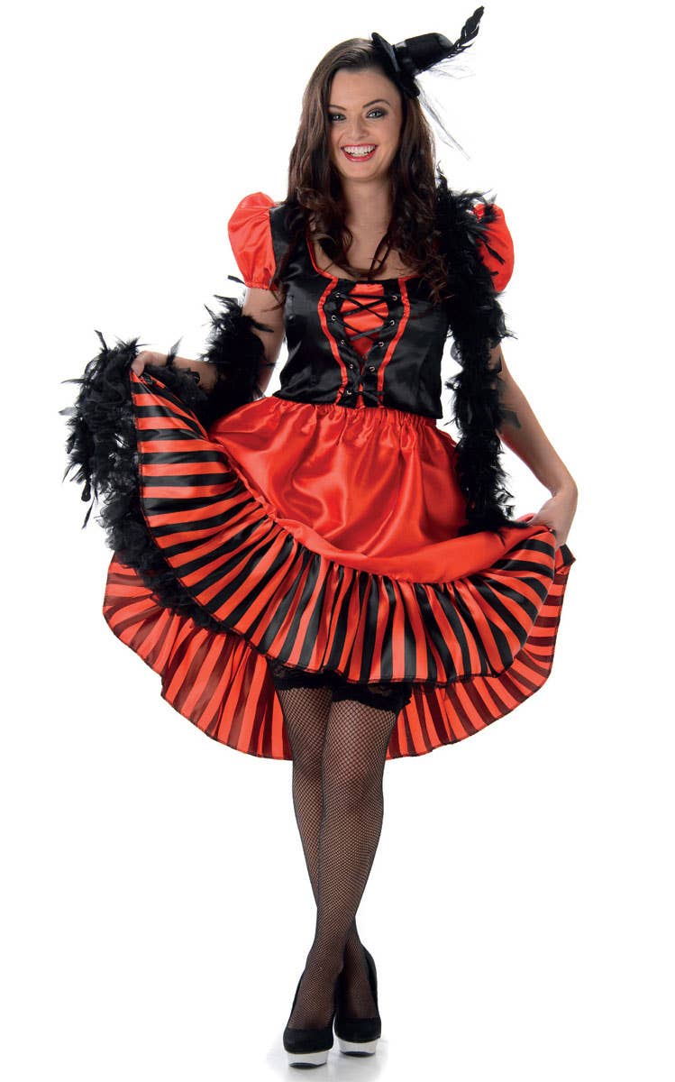 Red And Black Saloon Girl Womens Costume Womens Burlesque Costume