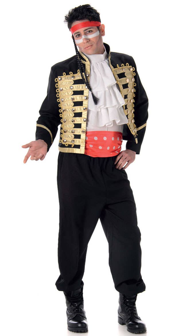 Black and Gold Adam Ant Outfit | Mens Prince Charming Costume