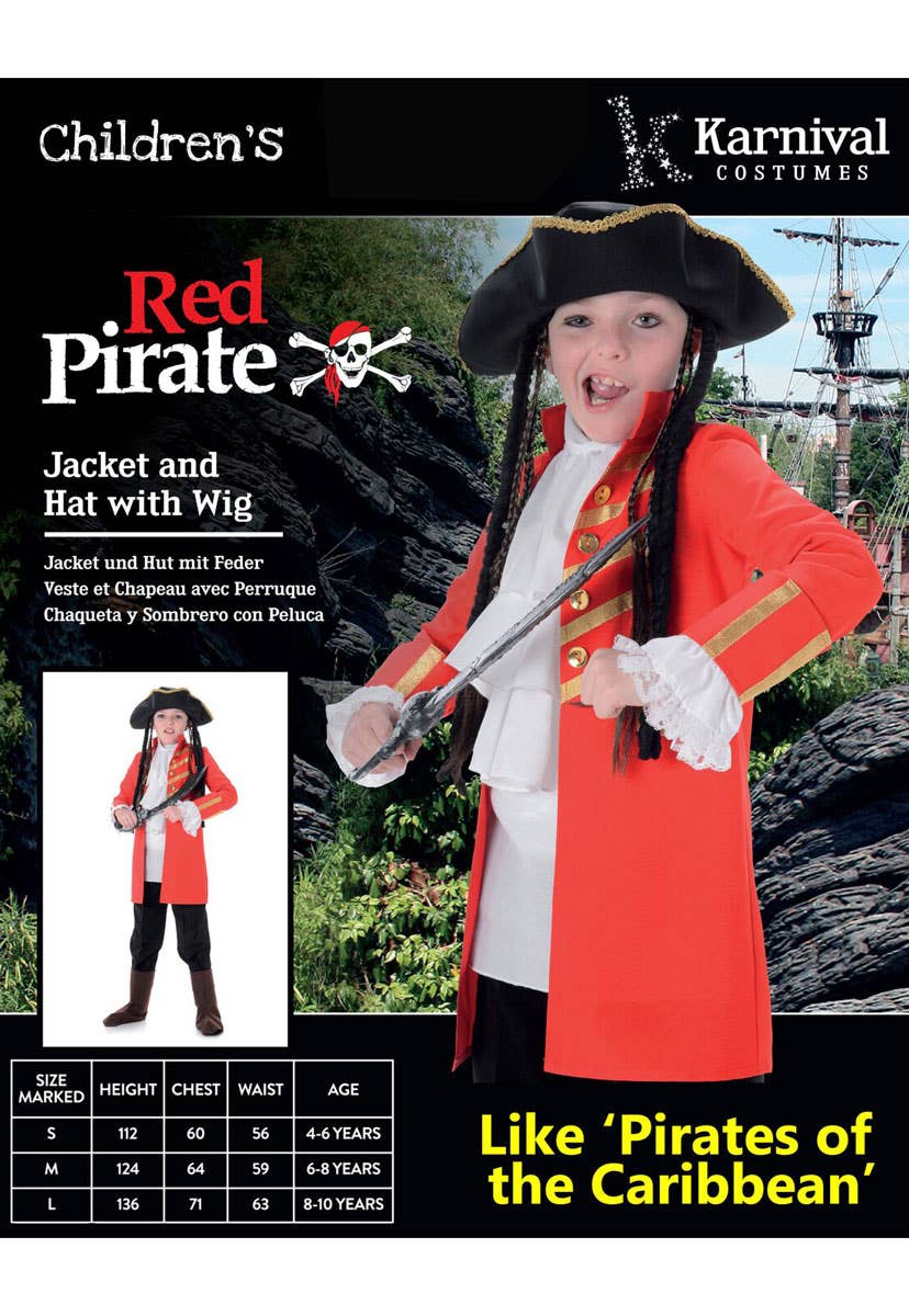 Kids Pirate Costume | Children's Captain Hook Book Week Costume