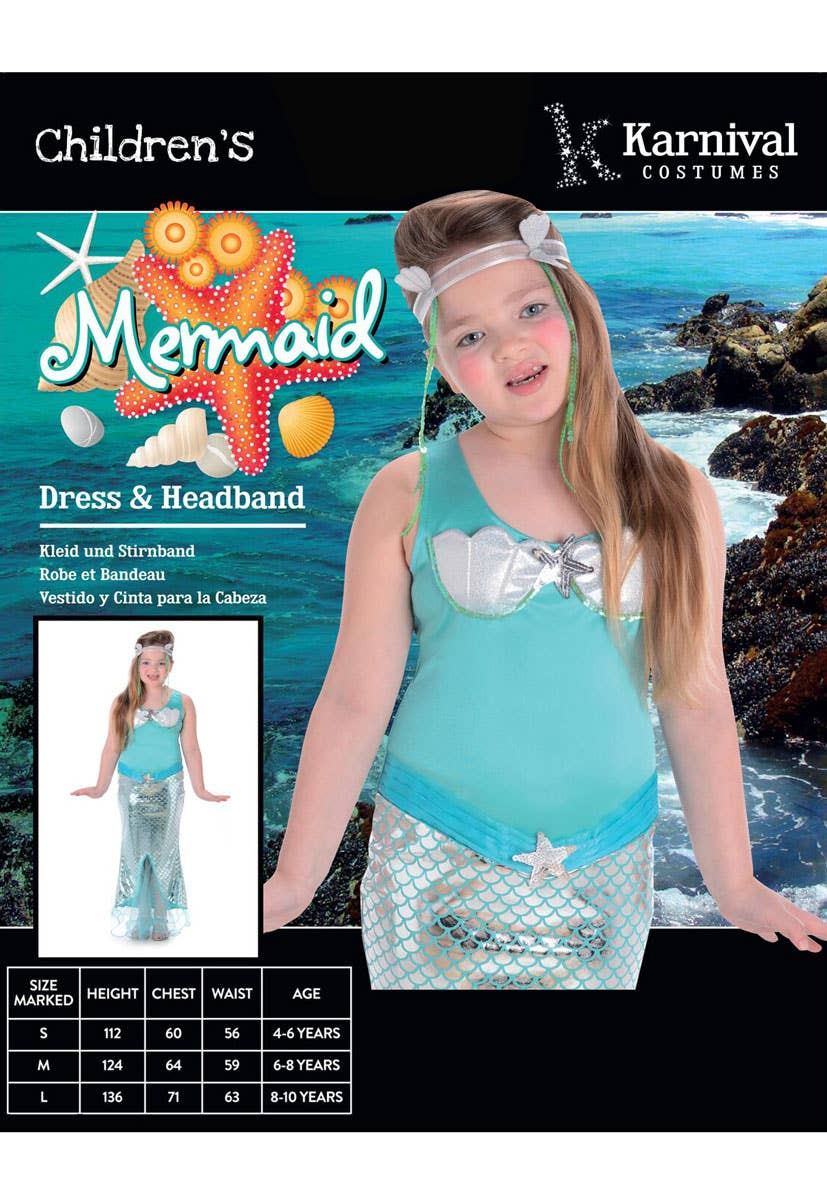 Girls Blue Mermaid Costume | Blue Mermaid Kids Book Week Costume