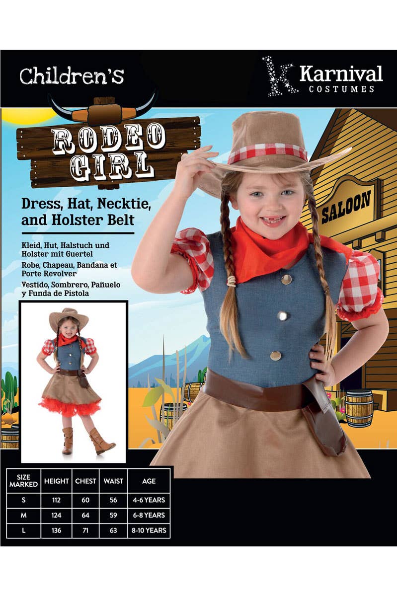 Cowgirl Kids Fancy Dress Costume | Girls Rodeo Cowgirl Costume