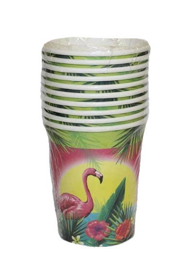 Flamingo Party Cups | Flamingo Hawaiian Themed Party Ware