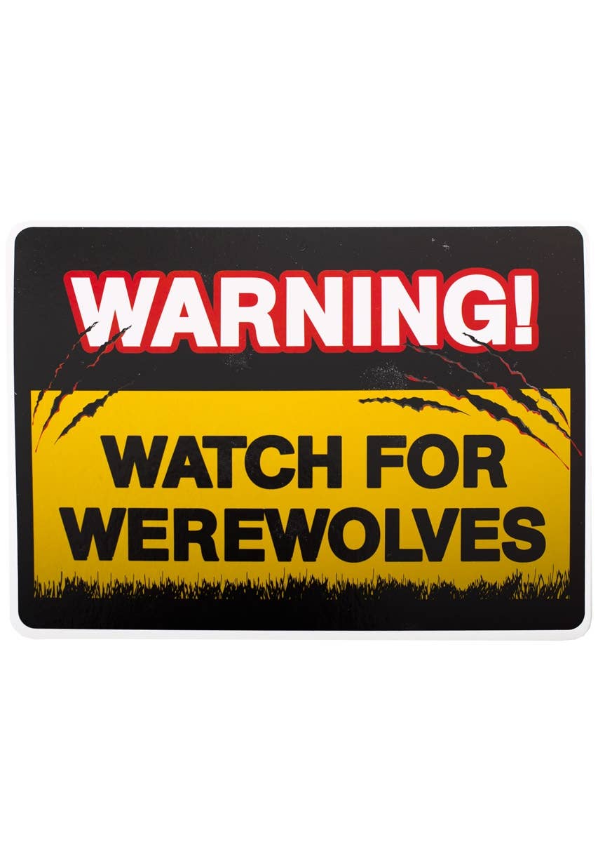 Warning Sign Hanging Decoration | Halloween Haunted House Sign
