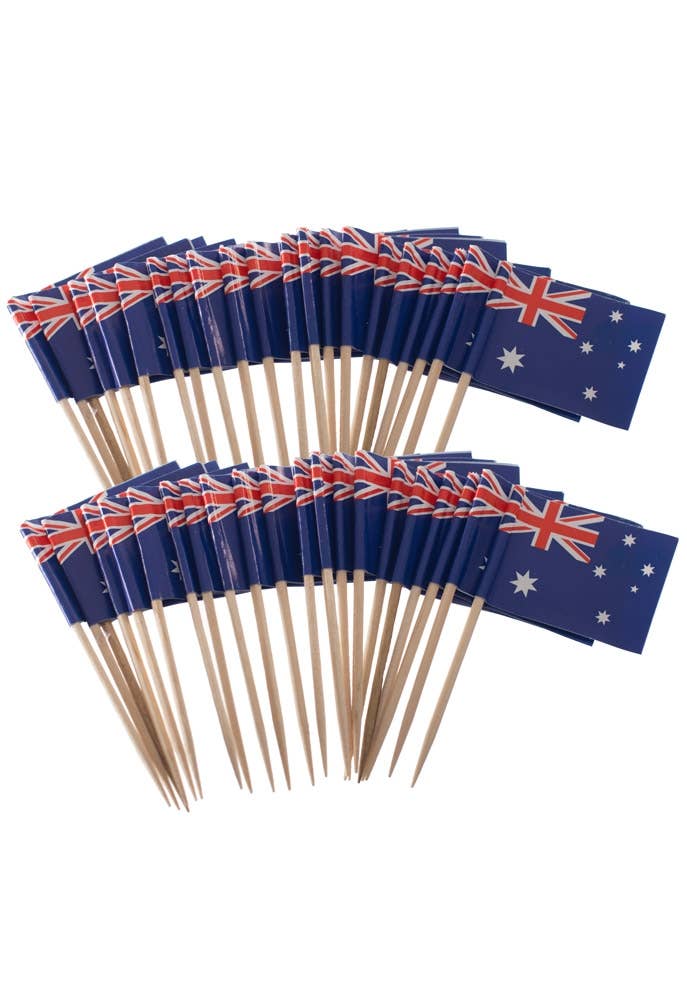 Australian Themed Flag Toothpicks 50pk | Party Supplies Australia Day