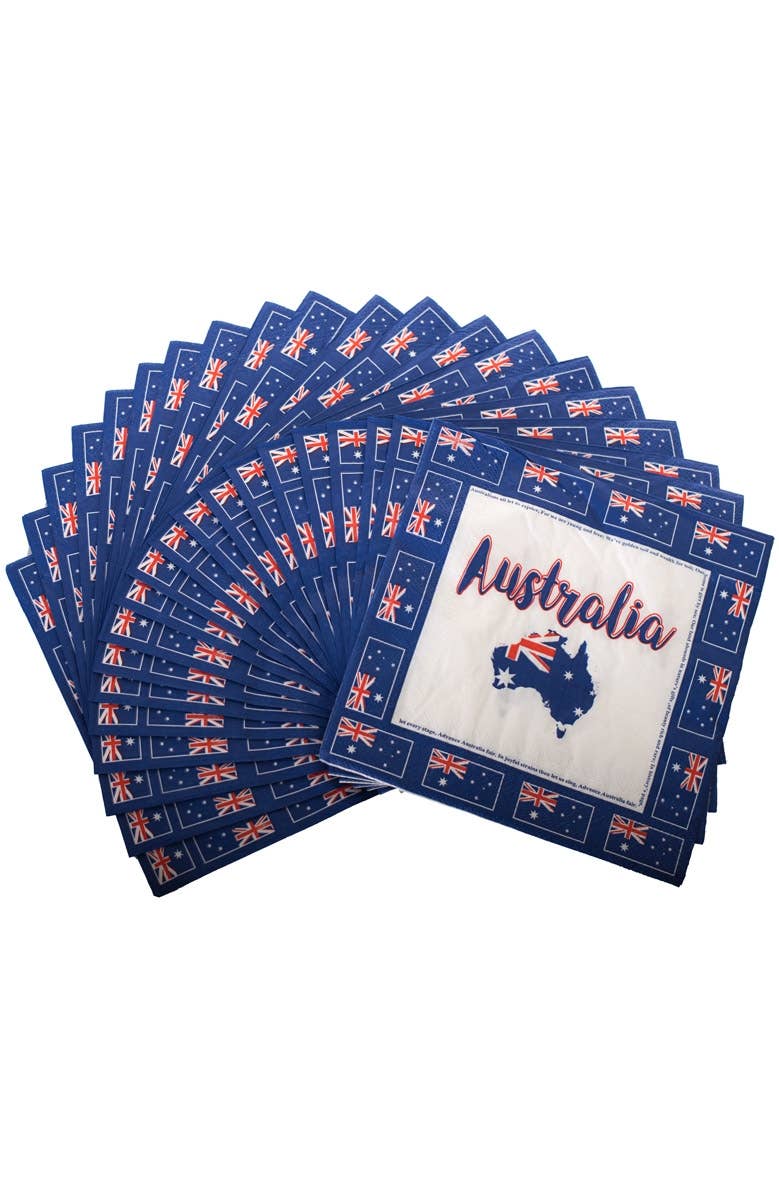 Australian Flag Party Serviettes | Pack of Australia Day Napkins