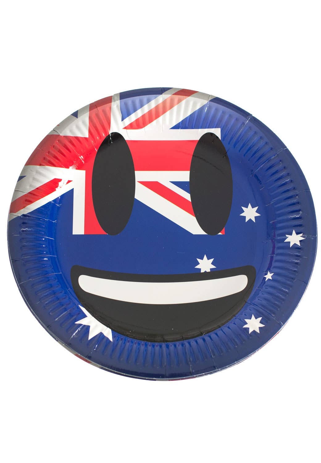 Emoji Smiley Round Paper Plates | Australia Day Flag Party Plates