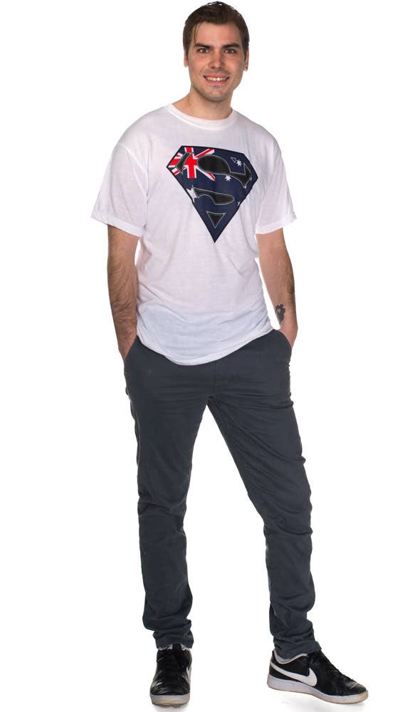 Superman Logo Australia Day Shirt | Australian Flag Mens T-Shirt