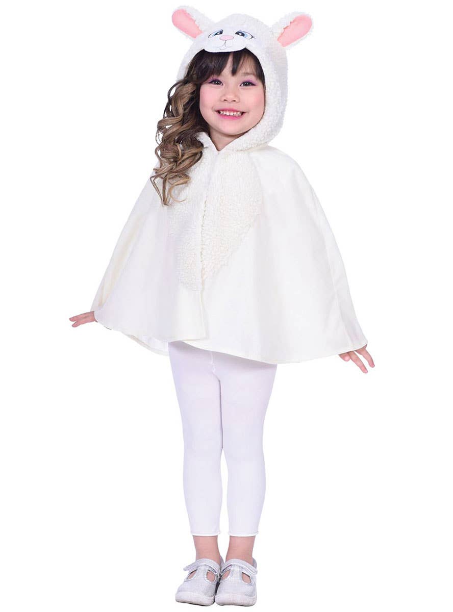 Kids Cute Fuzzy White Sheep Costume Cape