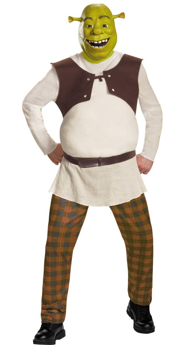 Green Swamp Ogre Shrek Costume | Licensed Shrek Dress Up for Men