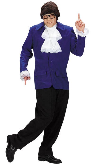 Ruffled Purple Austin Powers Costume | Licensed Spy Outfit for Men