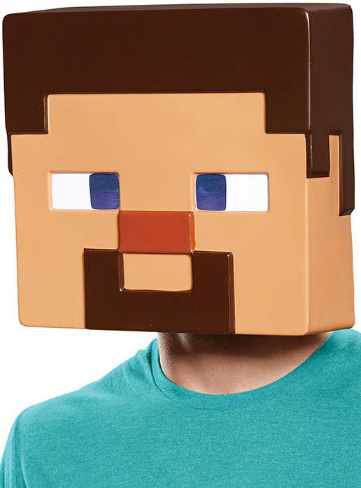 Adults Minecraft Steve Mask | Half Face Minecraft Steve Costume Mask