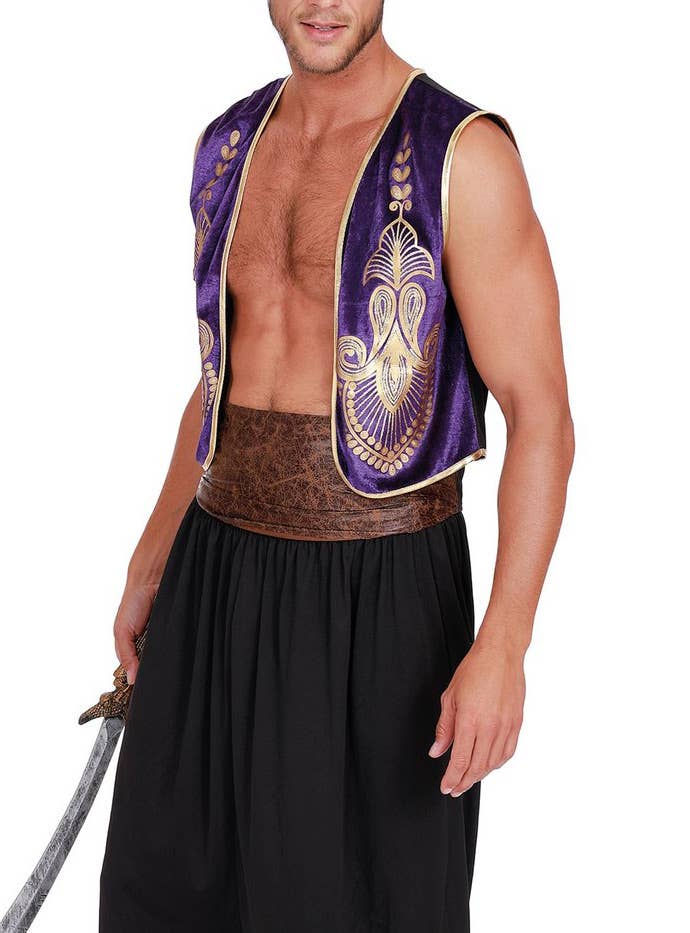 Deluxe Aladdin Mens Costume | Arabian Prince Dress Up Costume for Men