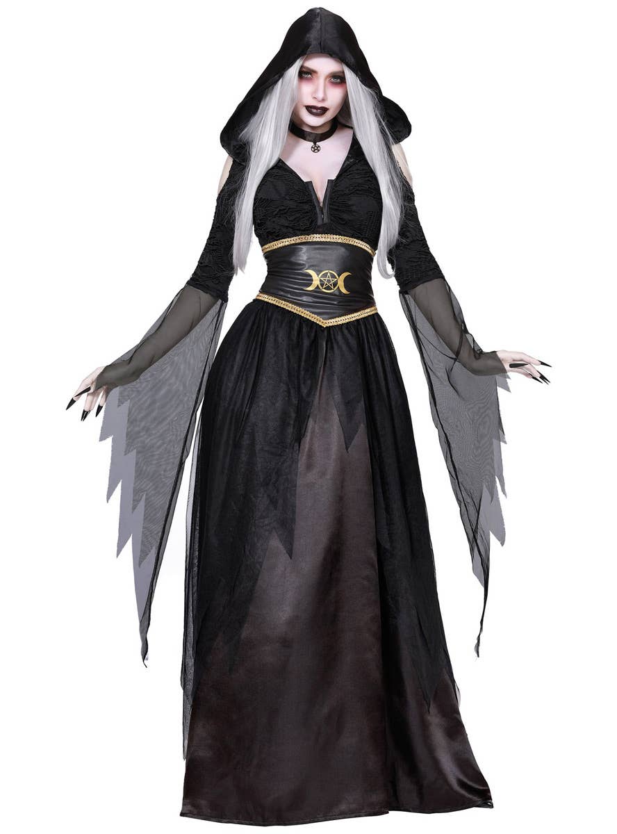 Deluxe Pagan Witch Womens Costume | Black Witch Halloween Costume
