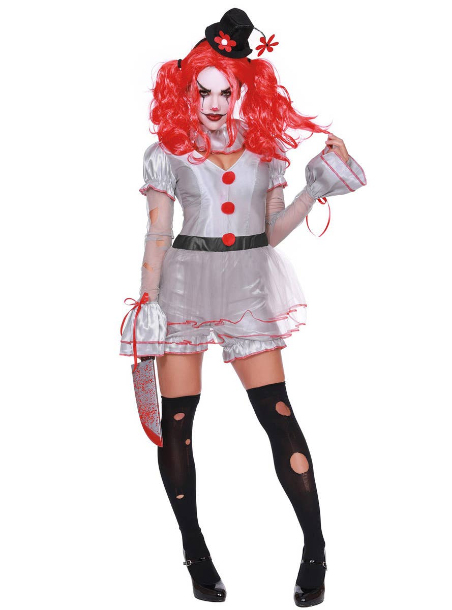 Pennywise Scary Clown Womens Costume | Wicked Clown Halloween Costume