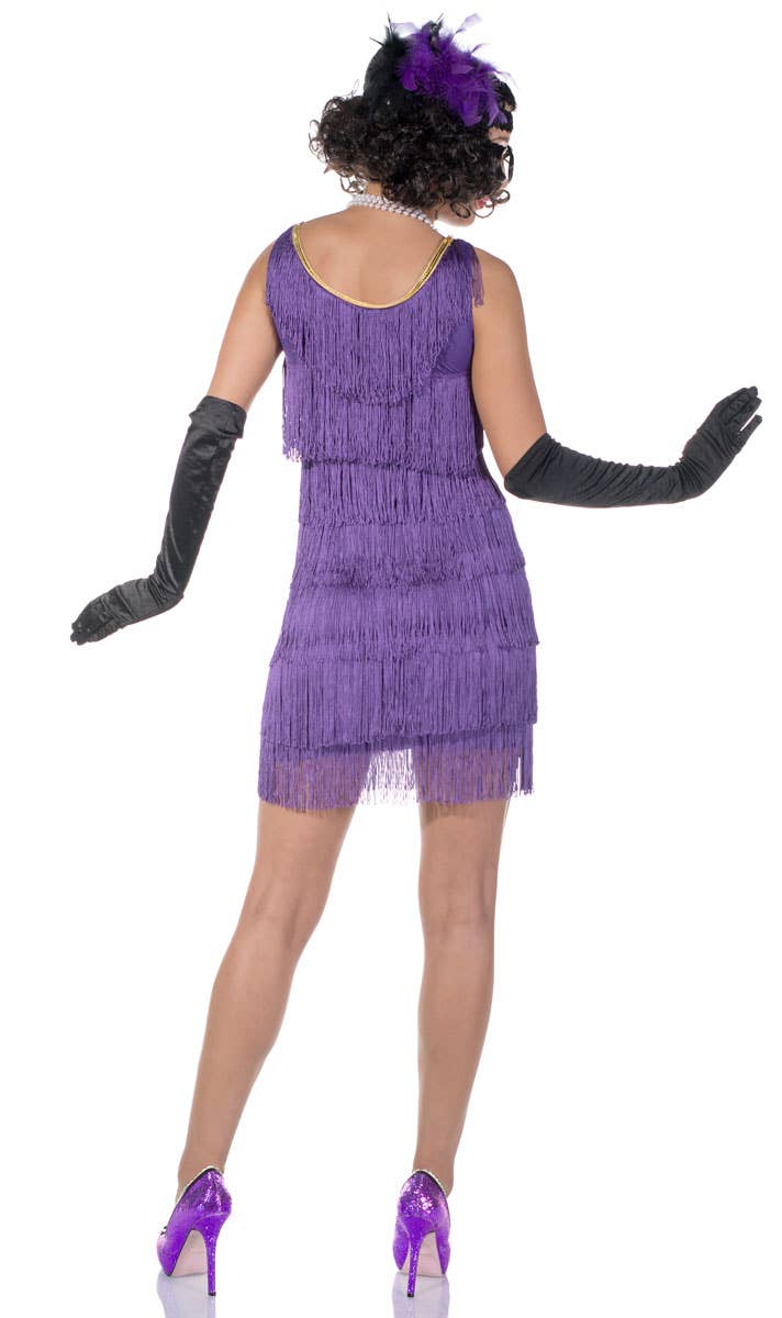 Womens Fringed Purple Flapper Costume | Purple 1920s Gatsby Dress