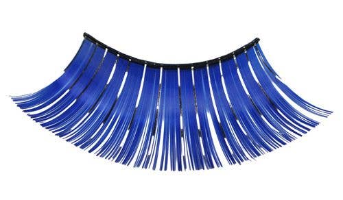 Long Blue and Silver Tinsel False Eyelashes
