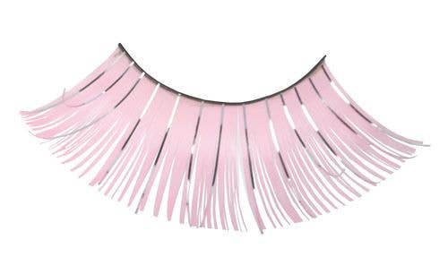 Long Pink and Silver Tinsel False Eyelashes