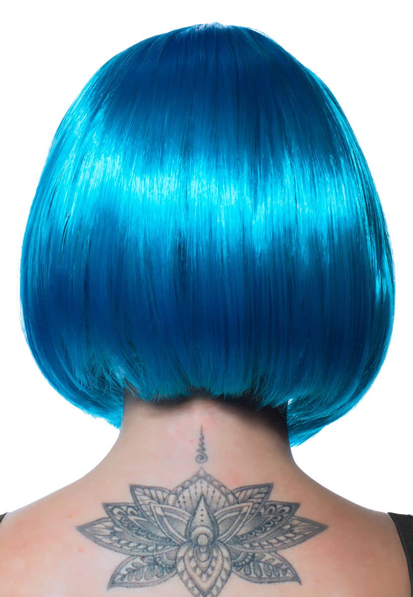 Blue Bob Costume Wig with Fringe | Womens Short Blue Costume Wig