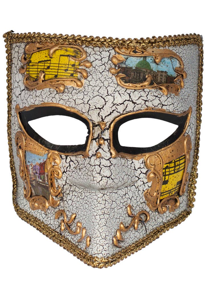 Mens Gold Medieval Venetian Masquerade Mask
