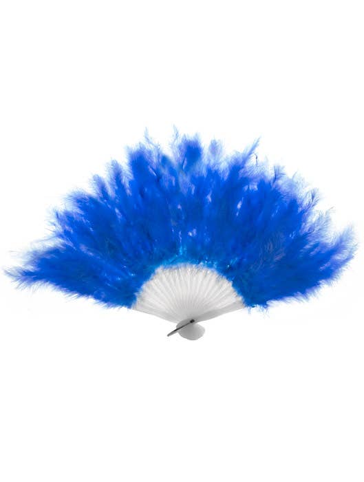 Blue Feather Hand Held Burlersque Costume Fan