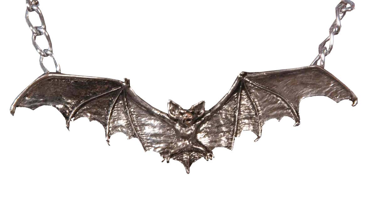 Bat Halloween Costume Necklace | Gothic Silver Bat Necklace