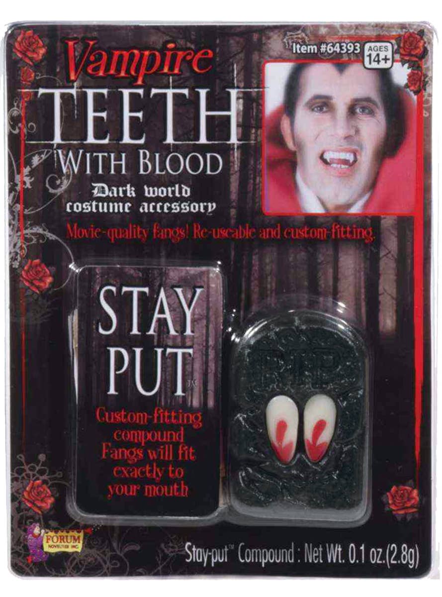 Blood Tipped Custom Fit Fangs | Custom Fitting Vampire Costume Teeth