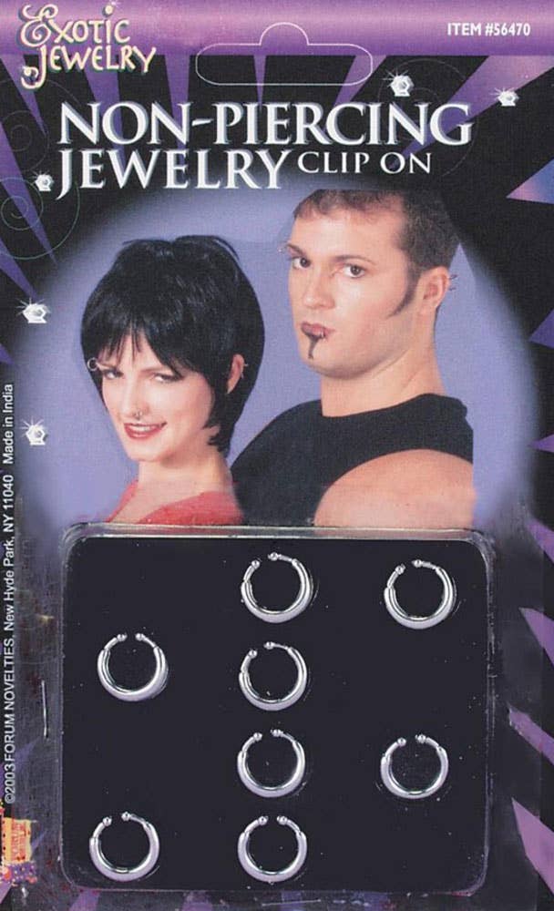 Fake Piercing Costume Jewellery | Clip On Fake Piercings Rings