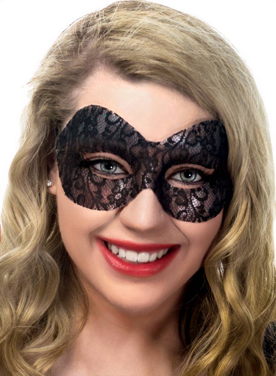 Naomi See-Through Black Lace Masquerade Mask | Black Lace Mask