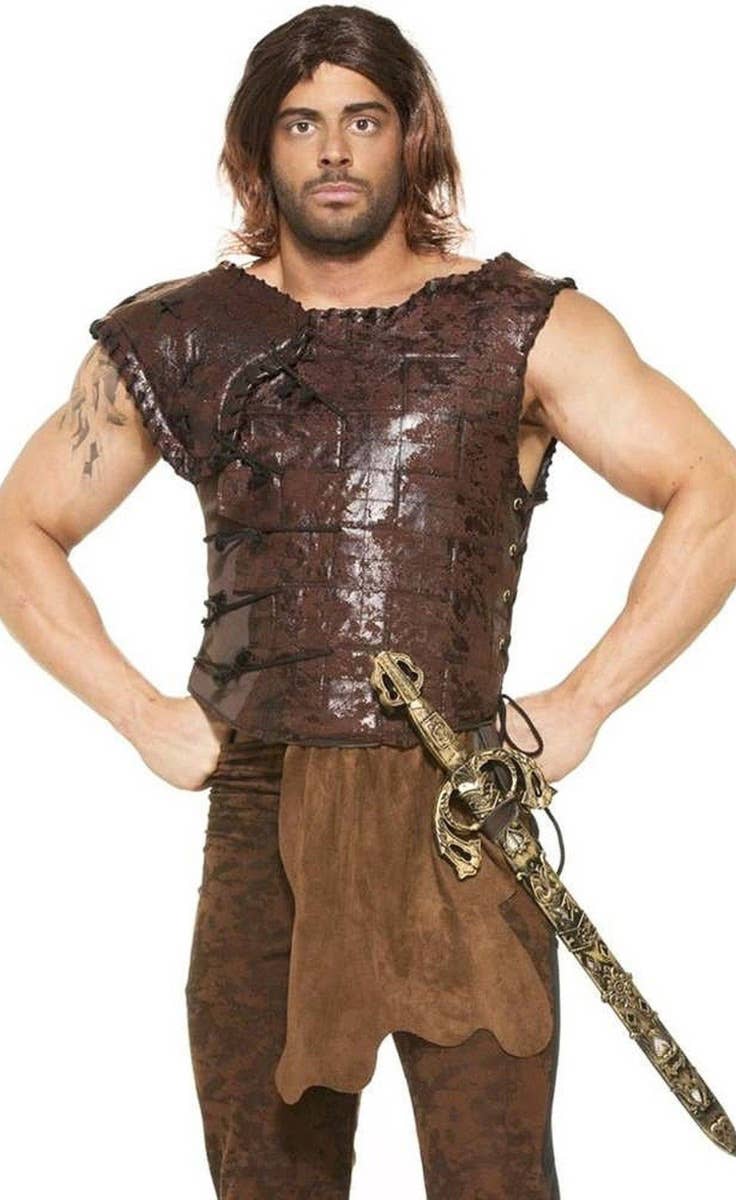 Medieval Warrior Costume Vest| Warrior King Leather-look Armour Mens ...