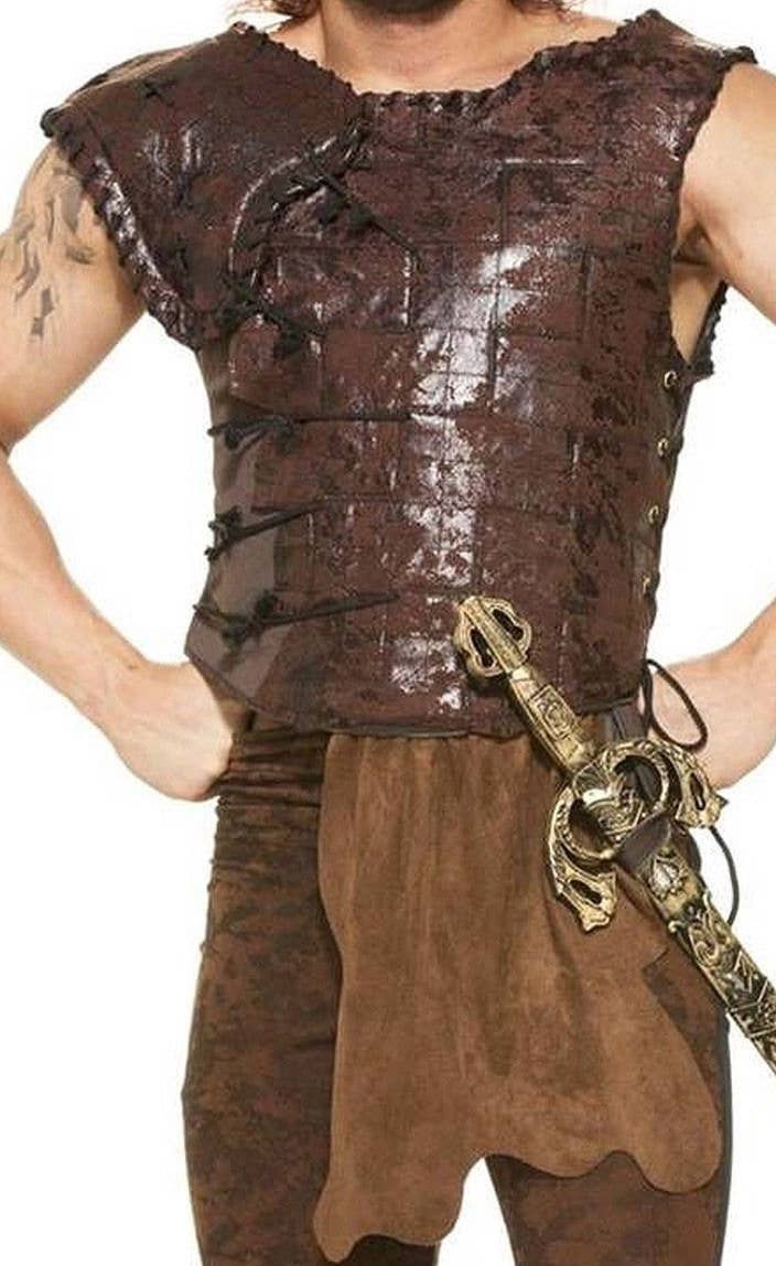 Medieval Warrior Costume Vest| Warrior King Leather-look Armour Mens ...