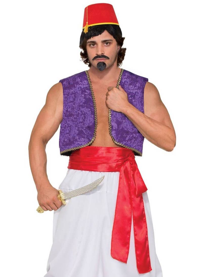 Red Satin Aladdin Tie On Waist Sash | Desert Prince Costume Accessory