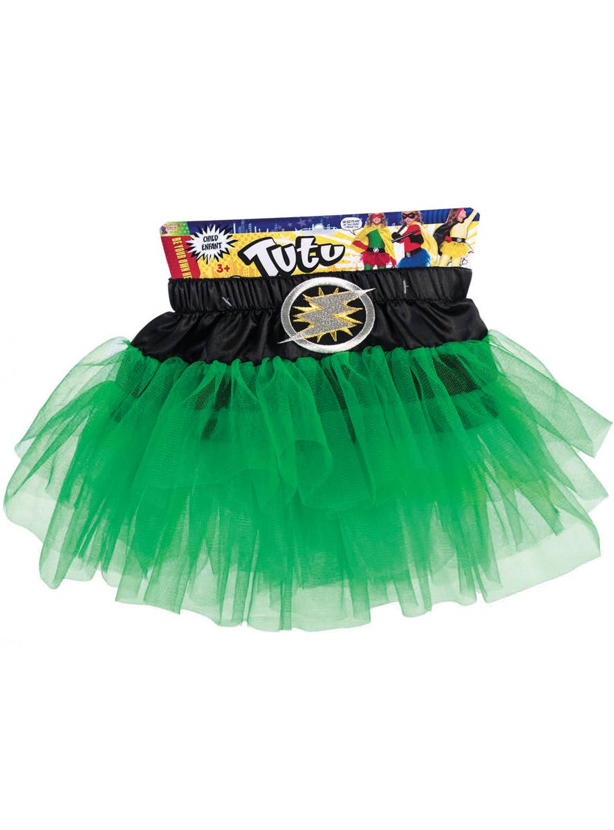 Girls Green Superhero Costume Tutu | Kids Hero Costume Accessory Tutu