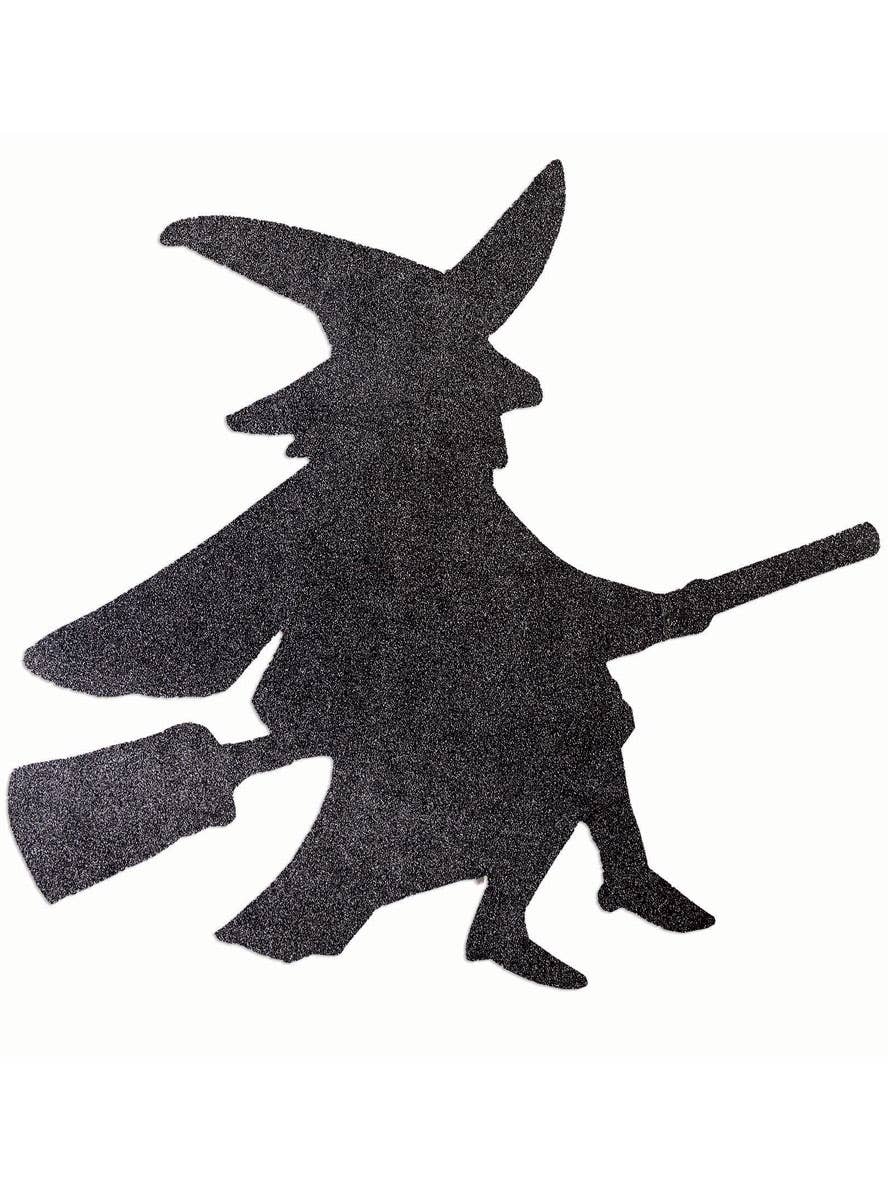Black Glitter Witch Halloween Decoration | Hanging Witch Decoration