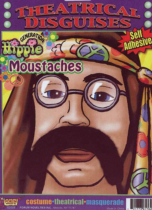 Generation Hippie Black 70s Moustache | The Beatles Moustache
