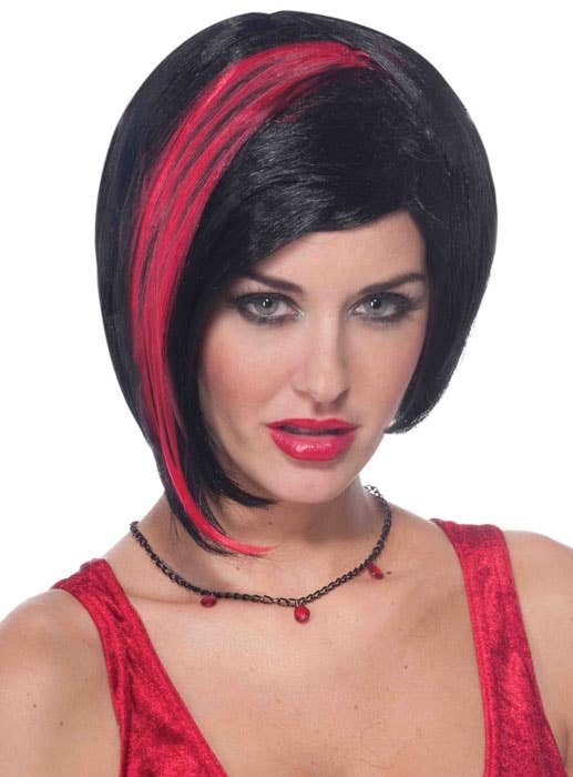 Gothic Wig | Streaked Black and Red Gothic Wig | Punk Wigs