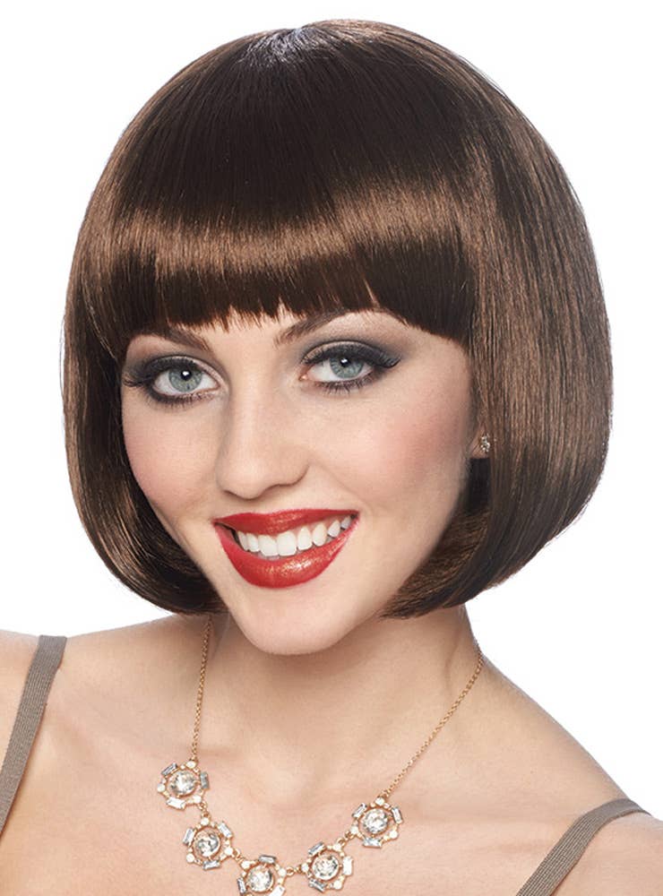 Womens Brown Bob Costume Wig | Short Natural Brown Womens Wig