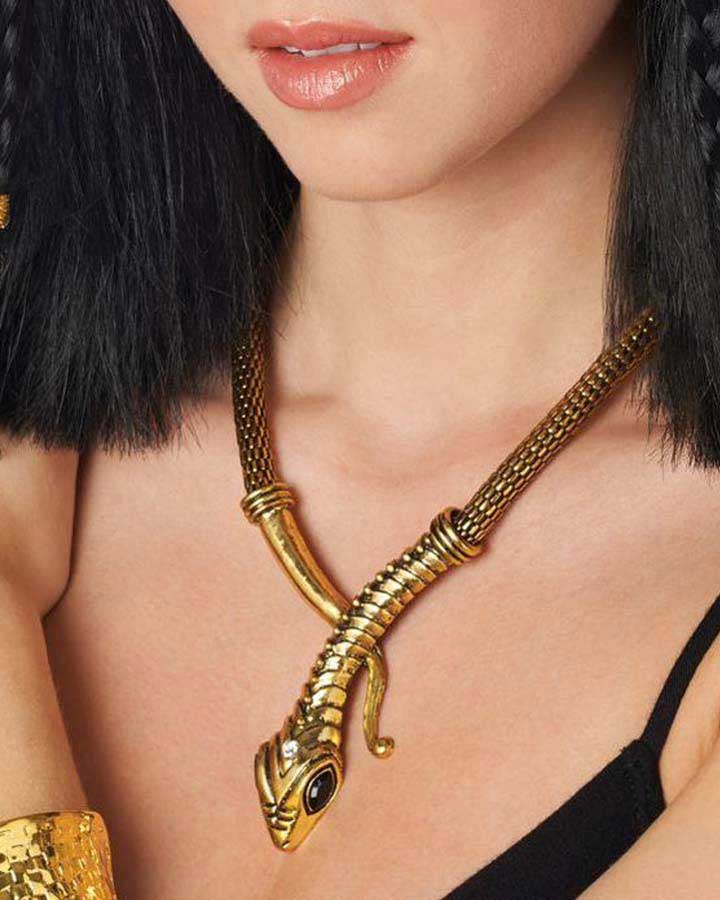 Egyptian Snake Costume Necklace | Cleopatra Gold Asp Jewellery