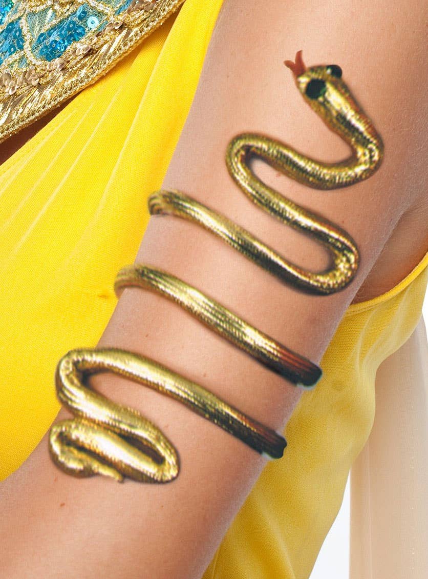 Adults Gold Snake Arm Band | Wrap Around Cleopatra Asp Arm Band
