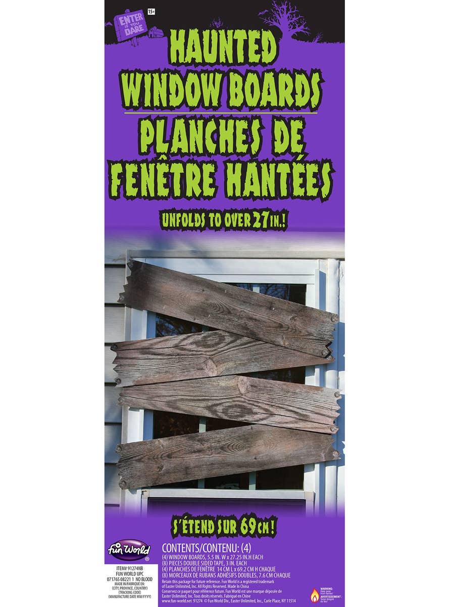 Old Style Haunted Window Boards | Woodgrain Boards Halloween Prop