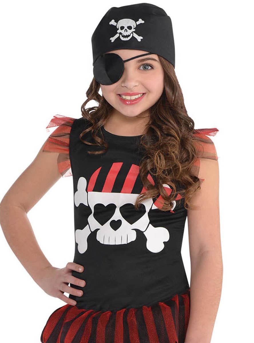 Girls Black and Red Pirate Costume Dress