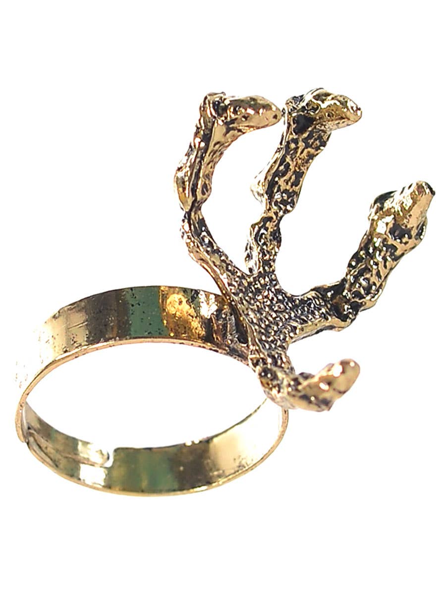 Medieval Aged Gold Dragon Claw Costume Ring