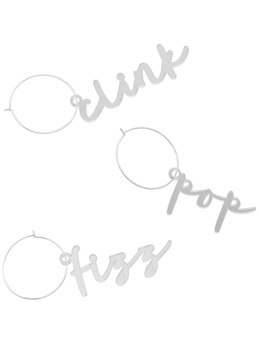 6 Pack Silver Drink Charms | Birthday Party Supplies