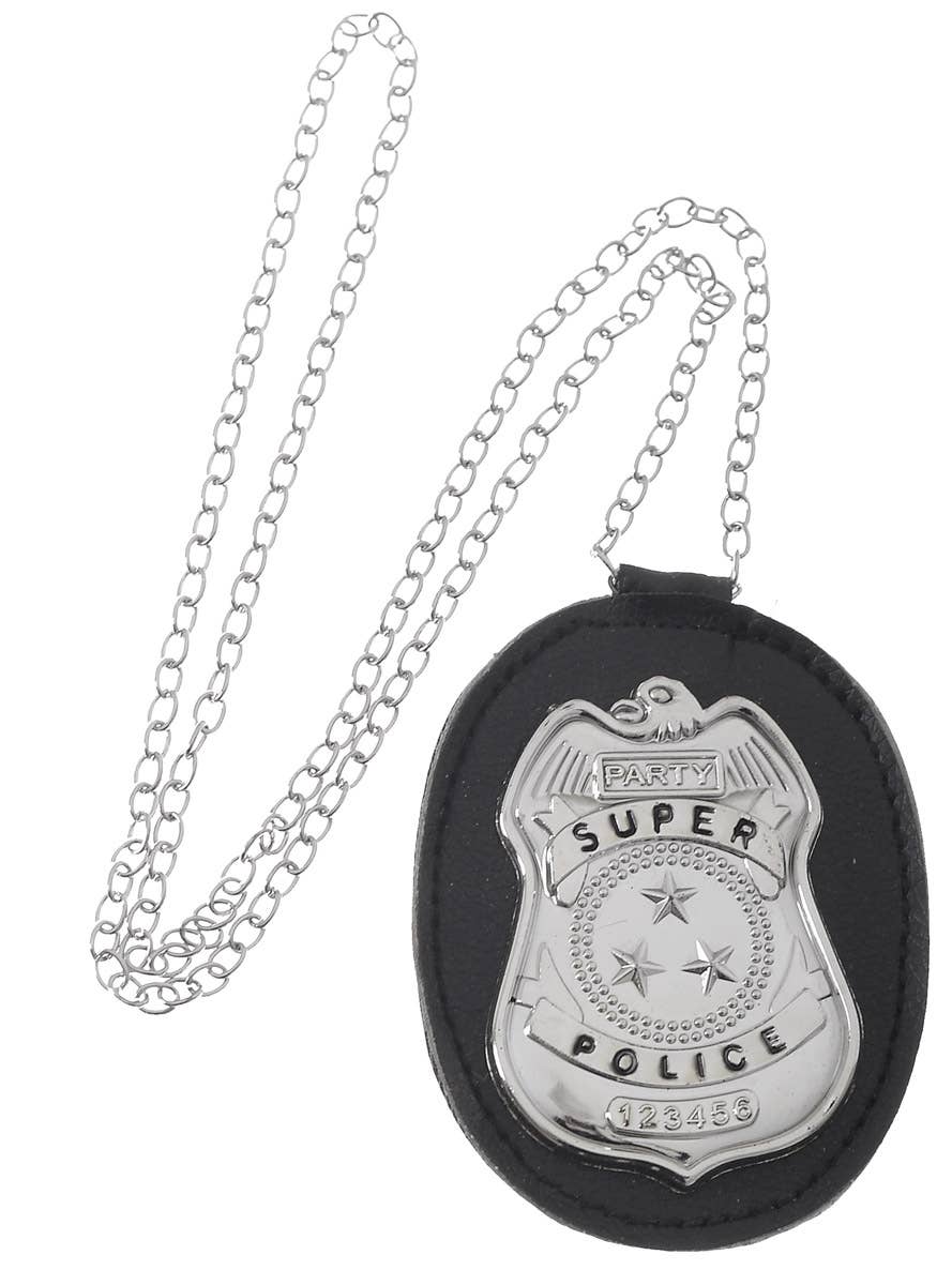 Super Police Badge on Chain | Detective Badge Costume Accessory