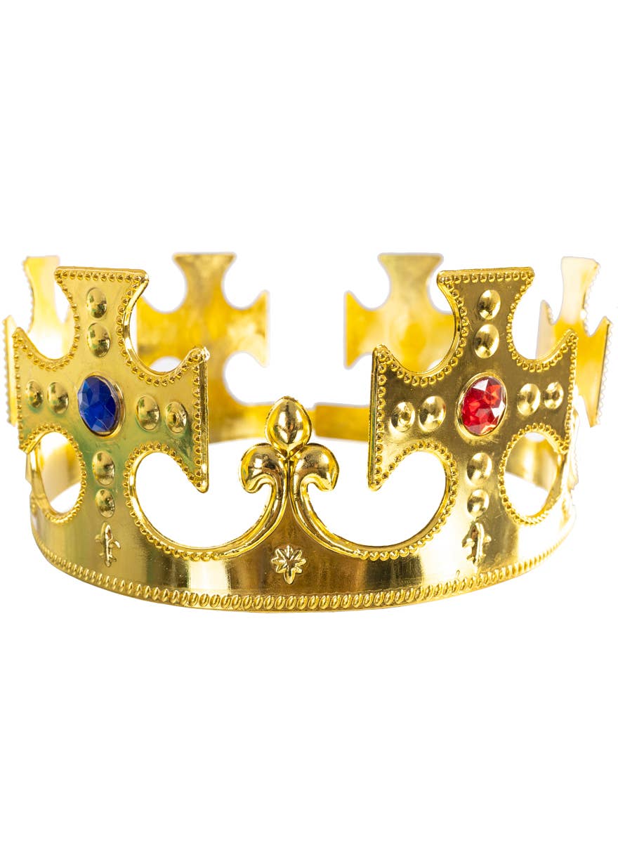 Jewelled Gold King Costume Crown | King's Crown Costume Accessory
