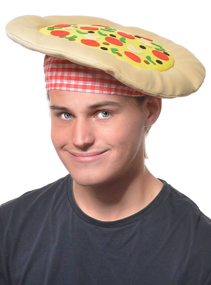 Plush Pizza Costume Hat | Novelty Pizza Hat Costume Accessory